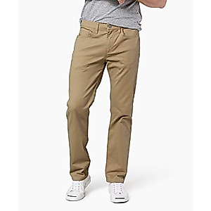 Dockers Men's Straight Fit Jean Cut All Seasons Tech Pants (Standard and Big & Tall), New British Khaki, 33W x 32L