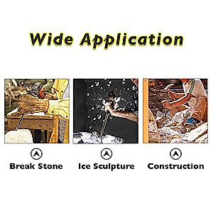 Finder 12-Inch Heavy Duty Flat Chisel with Hand Protection, Flat Head, Demolishing/Masonry/Carving/Concrete Breaker Chisels with Bi-Material Hand Guard