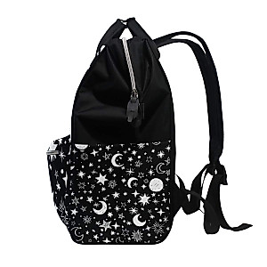 Diaper Bag Backpack, Moon And Stars Multifunction Travel Back Pack Maternity Baby Changing Bags, Large Capacity, Durable and Stylish