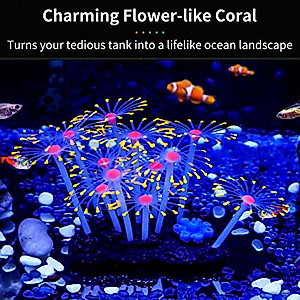 Uniclife Glowing Effect Artificial Coral Plant for Fish Tank, Decorative Aquarium Ornament, Orange