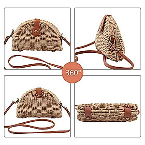 KUANG! Womens Straw Crossbody Bag Handbag Shoulder Clutch Messenger Handbags Beach Straw Purse for Ladies