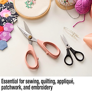 Beaditive Sewing Scissors - 6-Inch Stainless Steel Fabric Scissors - Professional Scissors With Serrated Blade for Cloth Cutting & Quilting - Comfortable Craft Tailor & Dressmaker Shears – Light Coral