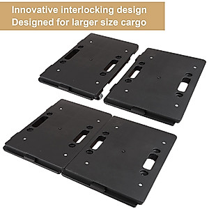 Furniture Dolly, Small Dolly with Wheels, 16.3 x 11 inch Furniture Moving Dolly 4 Wheels Heavy Duty Mini Dolly, Portable Flat Dolly Moving Cart for Moving, 500 Lbs Capacity (Black)