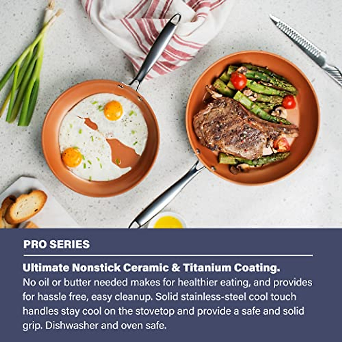 Gotham Steel Pro Pots and Pans Set Nonstick, 13 Pc Hard Anodized Kitchen Cookware Set, Induction Cookware Set, Long Lasting Nonstick, Ceramic Coated, Stay Cool Handles Dishwasher Safe, 100% Toxin Free