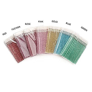 300 PCS Lip Brushes Disposable Lip Gloss Wands Lipstick Applicator Makeup Tool, Crystal Handle (White)