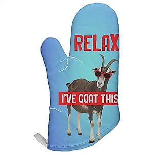 animalworld Relax I've Got Goat This Funny All Over Oven Mitt Multi Standard One Size