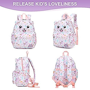 Netlmfg Multifunctional Backpack, Lightweight Waterproof 3D Shoulder Straps Cartoon Kids School Bag with Chest Strap, Boys Girls Casual Bag (2-5 years old)