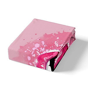 Erosebridal 3D Print Bed Sets Full Size,Pink Lip Duvet Cover for Kids Girls Women Teens,Sexy Theme Comforter Cover for Home Room Decor,Romantic Valentines Day Bedding Sets with 2 Pillow Covers