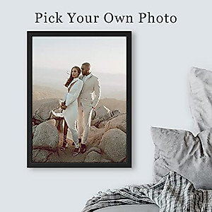 SIGNLEADER Custom Wall Art Gallery Wall Print for Living Room, Bedroom, Office, Nursery, Personalized Photo Prints with Frame, Custom Picture Gifts for Mom, Dad, Couples, Wedding, Family, Baby, Pets - 12"x16" BLACK