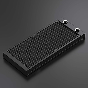 CLYXGS Water Cooling Radiator, 12 Pipe G1/4 Thread Heat Row Radiator 12 Pipe Aluminum Heat Exchanger Radiator for PC CPU Computer Water Cool System 240mm Black