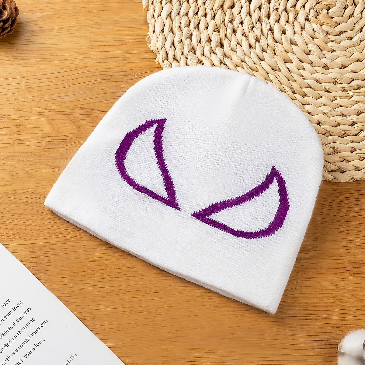 gothapy Y2K Beanies Spider Miles Gwen Peter Beanie Gothic Acrylic Knitted Hat Casual Streetwear Outdoor Beanies for Women Men (White)