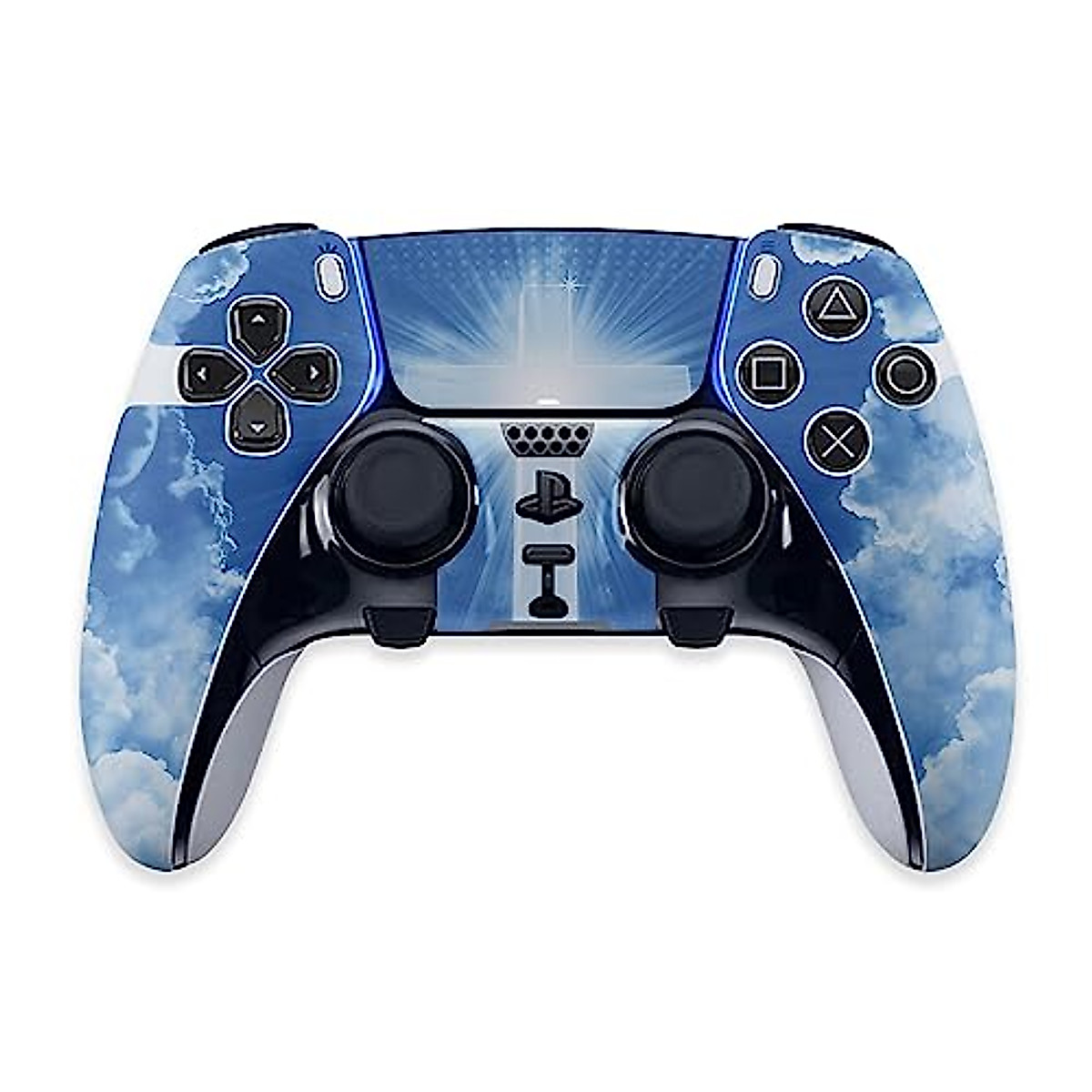 MightySkins Skin Compatible with PS5 DualSense Edge Controller - Faith Clouds | Protective, Durable, and Unique Vinyl Decal wrap Cover | Easy to Apply & Change Styles | Made in The USA