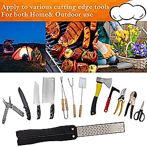 Folding Knife Sharpener, CBTONE 400/600 Grit Portable Double Sided Sharpener Pocket Diamond Knife Sharpening Stone for Kitchen, Garden, Outdoor Tools, Black