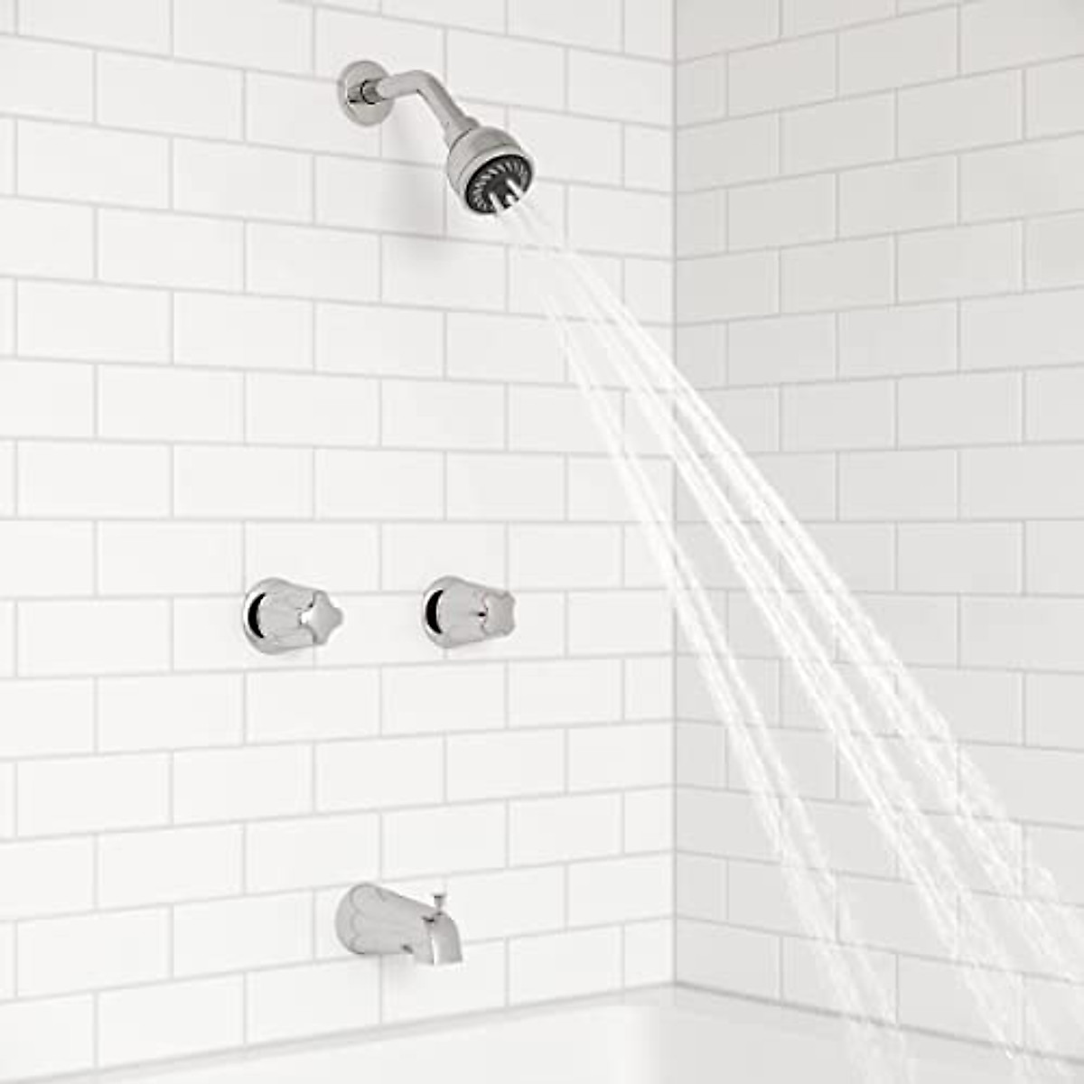 Pfister LG03-6110 2 Tub & Shower Faucet with Metal Knob Handles, Polished Chrome