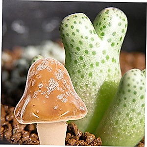 NUSITOU 6pcs Mushroom Ornament Flower Pots Micro Mushroom Miniature Mushroom Small Mushroom Garden Decoration Mushroom Statue Mushroom Decorations Variety Wood Pile Ceramics