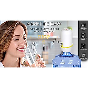 DIOP 5 Gallon Water Pump Dispenser | Electronic Automatic Drinking Water Pump | USB Charging Silicone Portable Water Bottle Pump for Kitchen | Automatic Water Dispenser | Office | Gym | Picnic