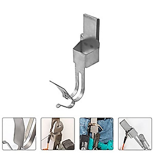 Gadpiparty Waist Tool Rack Waist Hanging Rack Utility Pouch Garage Tool Hooks Hangers Waist Tool Bag Tool Carrying Rack Electric Mounting Pole Garage Hooks Heavy Duty Stainless Steel Silver