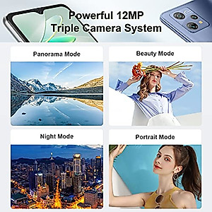 Blackview Unlocked Phones A53, 7GB+32GB 1TB TF, 5080mAh Battery+OTG, Android 12, 6.52 inch HD+, 4G Dual SIM, Face ID, GPS, 12MP Camera, 3.5mm Jack, Android Phone Unlocked Smartphone|Black…