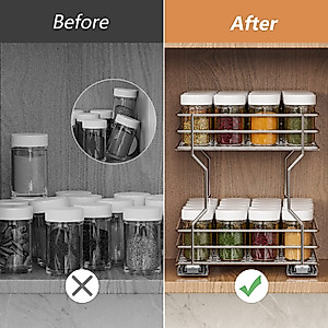 ROOMTEC Pull Out Cabinet Organizer 14" W x 18" D, Kitchen Cabinet Organizer and Storage 2-Tier Cabinet Pull Out Shelves Under Cabinet Storage for Kitchen Chrome