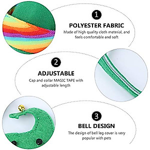 POPETPOP 4Pcs Cat Elf Costume - Cute Cat Christmas Costume Xmas Clothes Green Elf Outfit for Small Pets Cat Costume Accessories