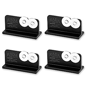 Rada Cutlery Quick Edge Knife Sharpener – Stainless Steel Wheels Made in the USA, 4 Pack