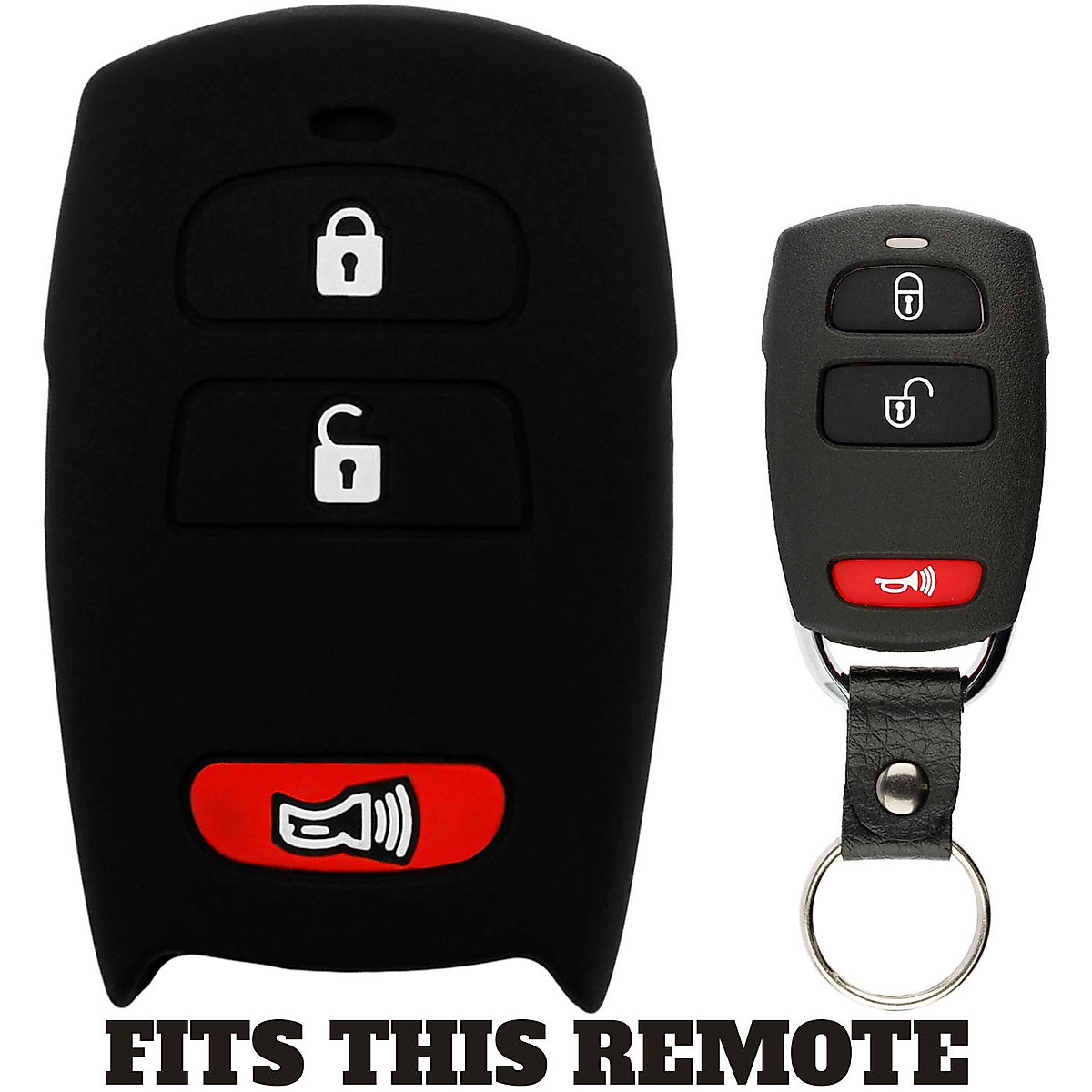 KeyGuardz Keyless Entry Remote Car Key Fob Outer Shell Cover Soft Rubber Case for Kia Sedona Hyundai Entourage