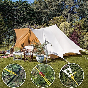 Aoipend 8 Pack 12 inch Heavy Duty Tent Stakes with 4 Ropes 13ft Reflective Guy Lines Kit Metal Ground Anchors for Outdoor Camping Pegs Tree Tarp Canopy Gardening