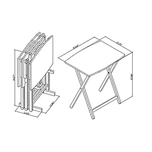 Rustic Grey，5pc XL Oversized Tray Table Set