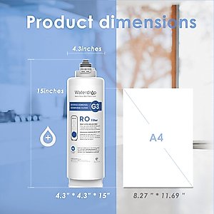 Waterdrop WD-G3-N2RO Filter, NSF Certified, Replacement for WD-G3-W Reverse Osmosis System, 2-year Lifetime