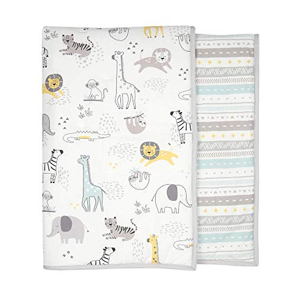 Lambs & Ivy Animal Jungle Cotton Jersey 4-Piece Crib Bedding Set - Multicolor