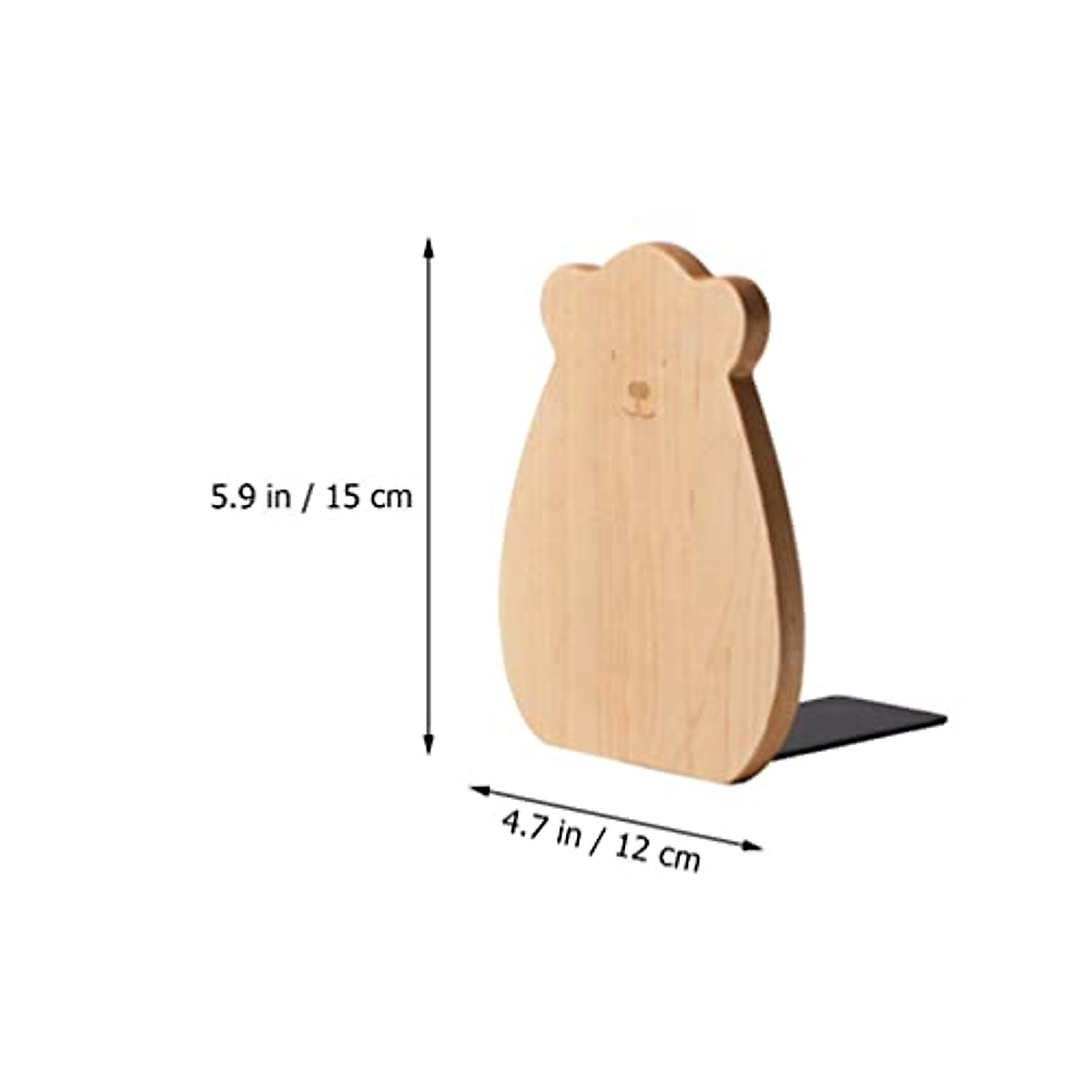 Generic 2Pcs Wooden Bookends Cartoon Animal Bookends Nonskid Creative Wood Book Stopper Stationery Book Supports Stands Kids Table Gifts