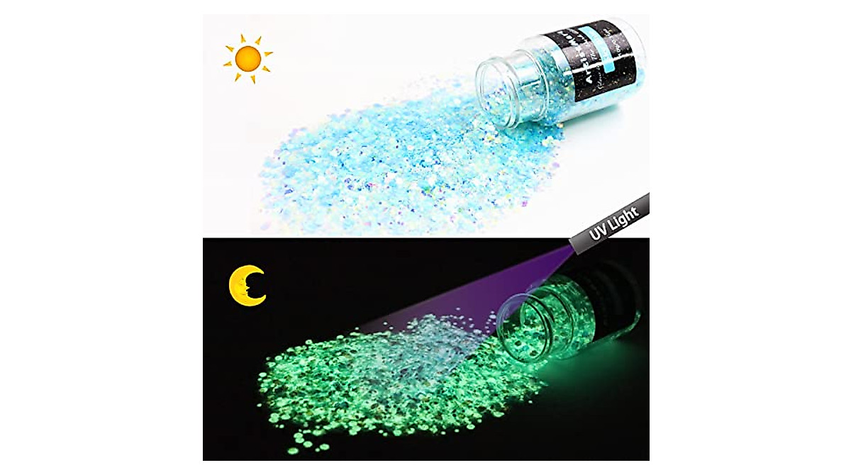 Glow in The Dark Glitter Set - 12 Colors for Crafts