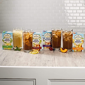 Twinings Peach Cold Brewed Iced Tea Bags, 20 Count (Pack of 6)