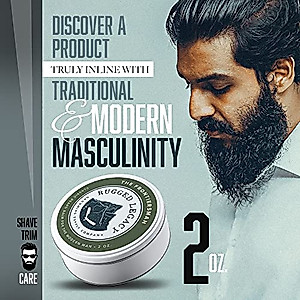 Rugged Legacy - Beard Balm, The Frontiersman 2oz Beard Balm for Men, Woodsy Scented Beard Balm with Notes of Molasses, Beard Balm Made with Natural Oils that Enrich Your Entire Beard - Roots To End