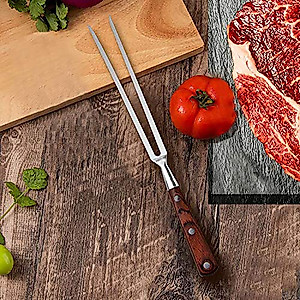 MeiAoJia Heavy Stainless steel carving fork,barbecue cooking meat fork, used to fixed, move, poultry and Turkey forks(L:11.5-Inch)