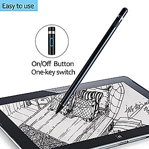Active Stylus Pens for Touch Screens, DOGAIN Stylist Digital Pen, 1.5mm Fine Point Rechargeable iPad Pencil for Drawing/Writing/Playing, Compatible with iOS/Android and Other Tablets(Black)