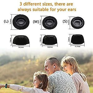 KASOTT Replacement Airpod Pro Ear Tip Premium Memory Foam Earbud Tips, Perfect Noise Reduction, Ultra-Comfort, Anti-Slip Eartips, Fit in The Charging Case (Sizes L, 3 Pairs)