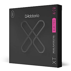 D'Addario Guitar Strings - XT Nickel Coated Electric Guitar Strings - XTE0942-3P - Extended String Life with Natural Tone & Feel - For 6 String Guitars - 09-42 Super Light, 3-Pack