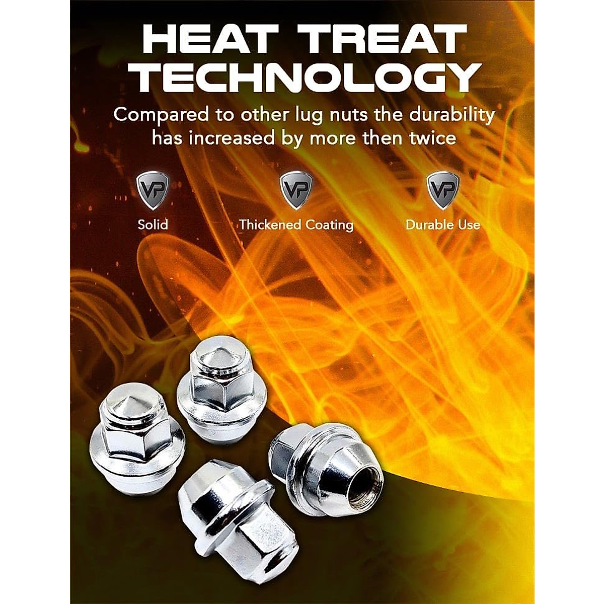 Set of 20 Veritek 12x1.5mm 3/4 19mm Hex 1.46 Inch 37mm Length Chrome OEM Factory Style Large Acorn Seat Wheel Cover Hubcap Retaining Lug Nuts for Ford Focus Fusion Escape Factory Wheels