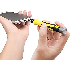 ZRSJ 71 Piece Precision Screwdriver Kit Accessory Set, Professional Magnetic Screwdriver Set, Compatible with iPhone, iPad, Mac, Tablet, Notebook and More (Color : Yellow)