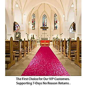 Aisle Runners for Weddings Hot Pink 2FTx15FT Sequin Aisle Runner Fuchsia Bridal Aisle Runner 15FT Carpet Runner Outdoor Aisle Runner for Wedding Ceremony