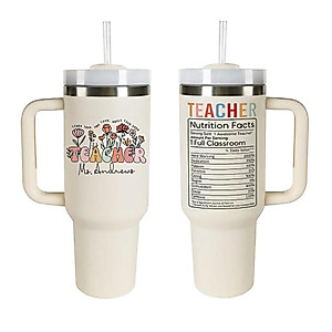Personalized Teacher Tumbler With Name, Personalized Teacher 40oz Tumbler, Cute Tumbler For Teacher, Teacher Gift, Teacher Week, Back to School Gift, Thank You Gift Teacher 1