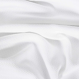 H by Frette Sateen H Bed Bundle (King) - Luxury All-White Bedding Bundle/Includes Pillowcases, Top Sheet, Fitted Sheet, Duvet Cover, Shams, Euro Shams, and Bedcover