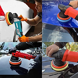10pcs Polishing Buffing Pads Kit - 6 Inches Car Polishing Wheel for Drill, Car Foam Drill Buffer Sponge Pads Kit with M14 Drill Adapter for Car Care Polisher Boat Waxing Polishing Sealing Glaze