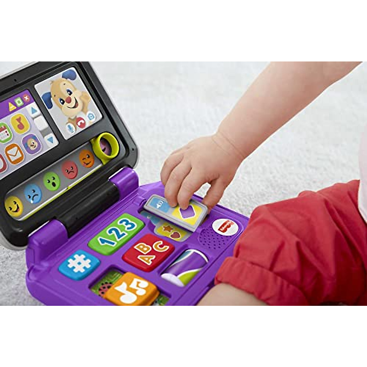 Fisher-Price Laugh & Learn Baby Toy Click & Learn Laptop Pretend Computer with Music and Lights for Ages 6+ Months (Amazon Exclusive)