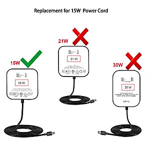 White Power Adapter Replacement for Alexa Show 5, Alexa Dot 3rd Gen, 4th Gen - 15W Power Cord Charger