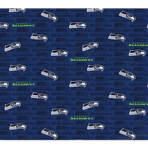 Seattle Seahawks Cotton Fabric - NFL Team Logo Cotton Fabric by The Yard, Fat Quarter, Half Yard, 1 Yard, 2 Yard Cuts