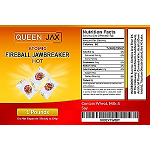 ATOMIC Fireballs - Fireball Candy Bulk - 1 LB - Hot Jawbreakers Candy - Bulk Candy - Individually Wrapped - Atomic Fireball Candy - Spicy Candy - Red Hot Cinnamon Candy Balls - Fire Balls Hard Candy