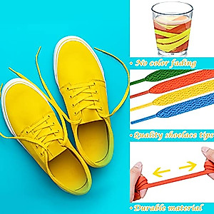 FEQO 30 Pairs Colored Shoe Laces 47 Inch Shoestrings Flat Shoelaces Colorful Shoe Laces for Sneakers Boots Skate Shoes Sport Shoes