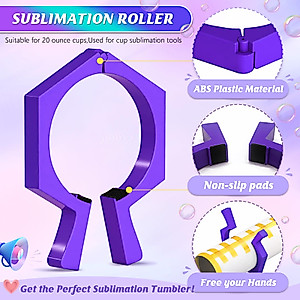 4pcs Pinch Perfect Tumbler Clamp Tool, Sublimation Tumblers Pinch with Heat Tape and Tumblers Width Measurer for Tumblers, Clamp Grip Tool for 20 Oz Sublimation Blanks Tumblers Skinny Straight